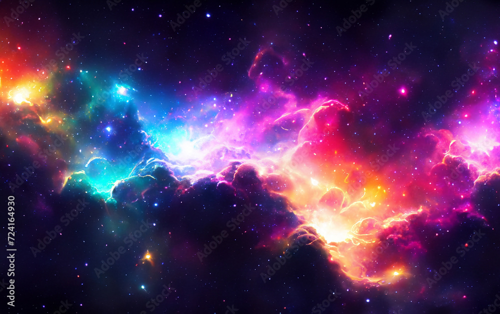 Colorful space galaxy cloud nebula. Stary night cosmos. Universe ...