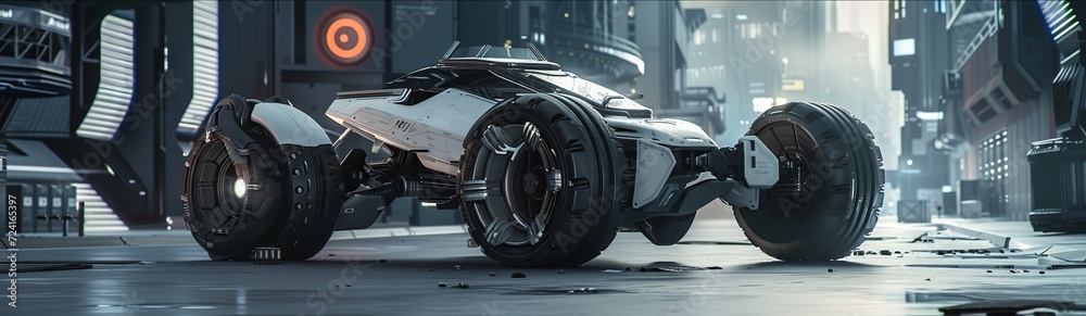 City street vehicle design, Mono-volume concept cyber-van, 2070s ...