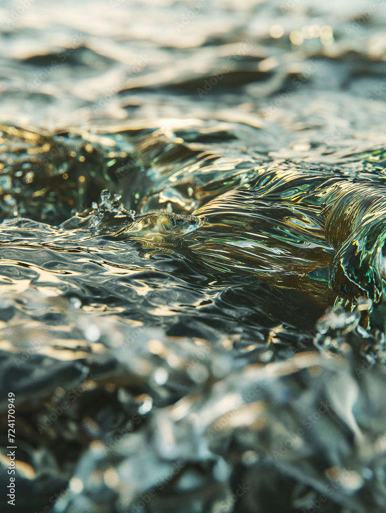 Nature's fluid beauty captured in a close up of water, highlighting the ...