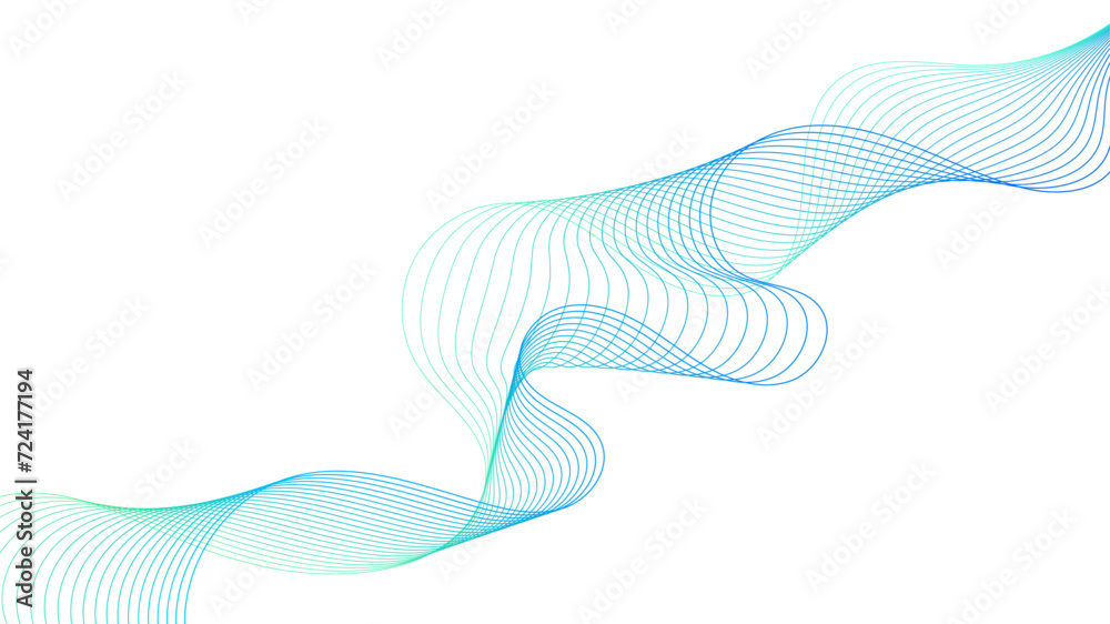 Abstract blue gradient wavy line blend vector for design element ...