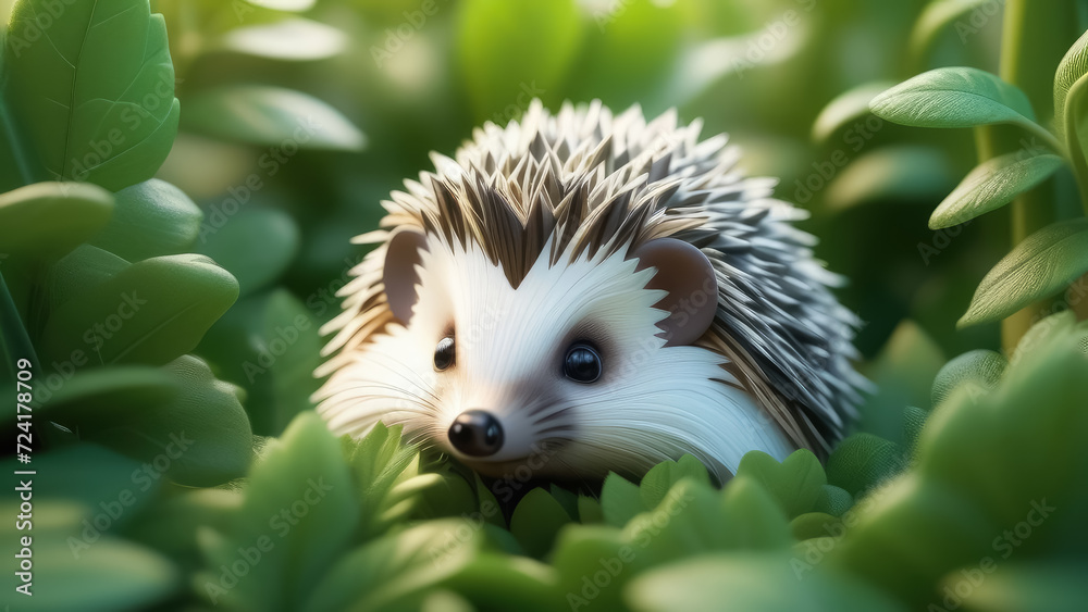 Hedgehog in the forest. Wild, native, European hedgehog (Scientific ...