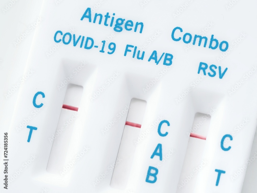 Rapid triple antigen test cassette. Negative result Stock Photo | Adobe ...