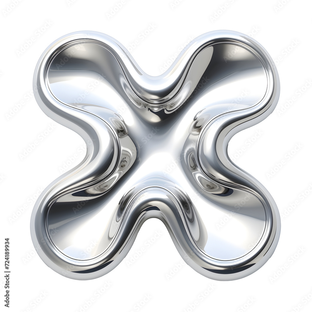 Glass liquid object, chrome Y2K liquid inflated, melted, metal object ...