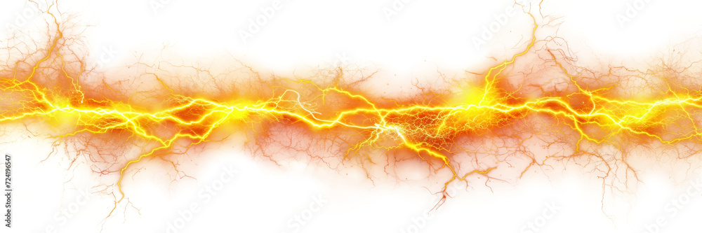 Yellow electricity isolated on transparent background. Stock ...