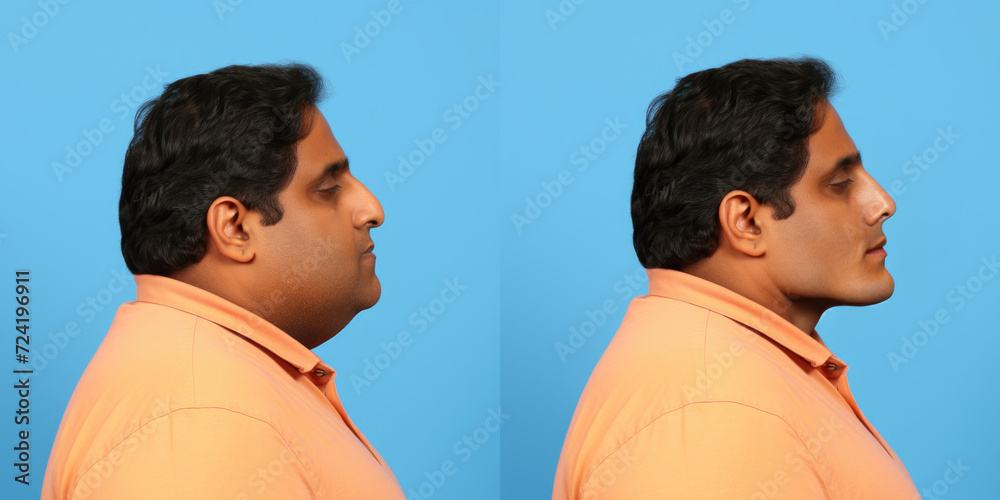 Before and after results of an Indian man with jawline surgery and ...
