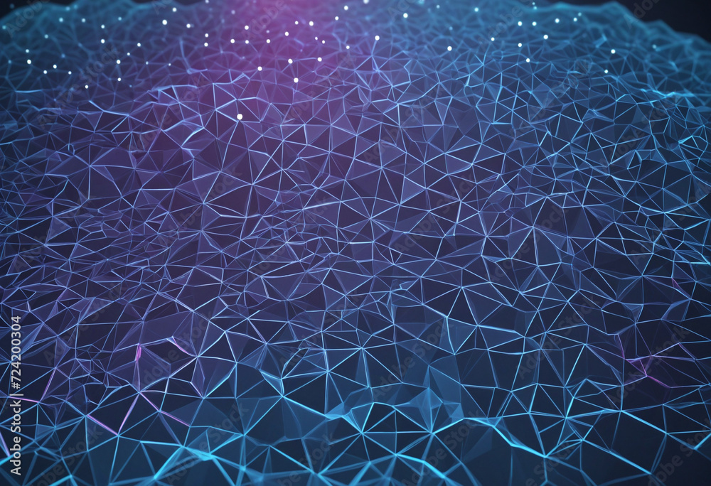 Abstract hologram map background, topology structure map, polygonal ...