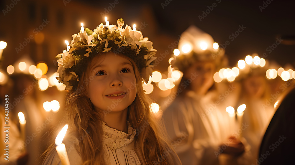 Christmas in Sweden with the traditional candlelight procession of ...