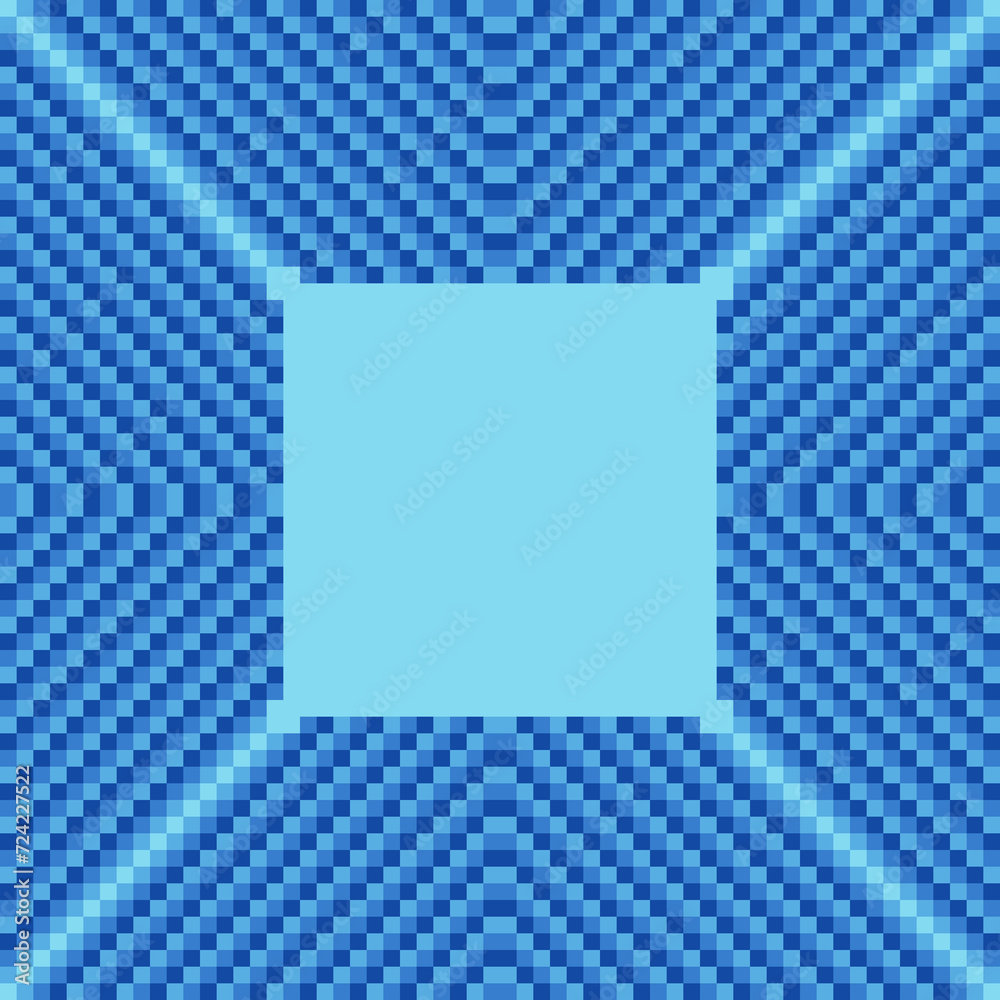 Background with darker blue pixelated trapezoidal shapes around the ...