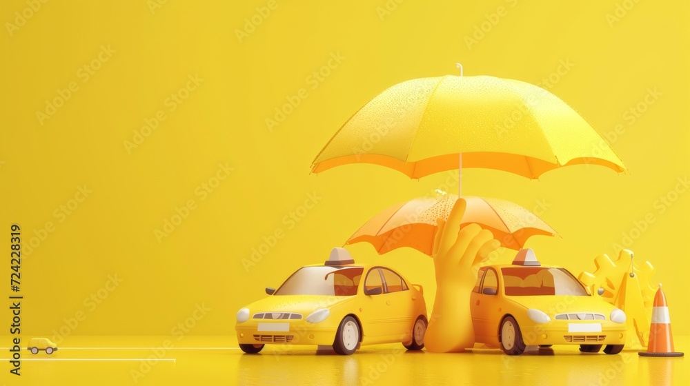 Car protection and safety assurance concept, car insurance web banner ...