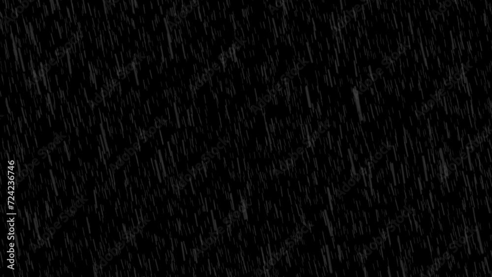 Rain composition alpha channel, rain animation on a black background ...
