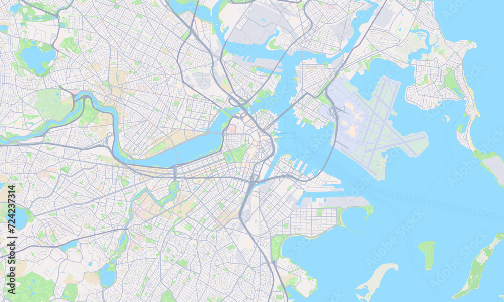 Boston Massachusetts Map, Detailed Map of Boston Massachusetts Stock ...