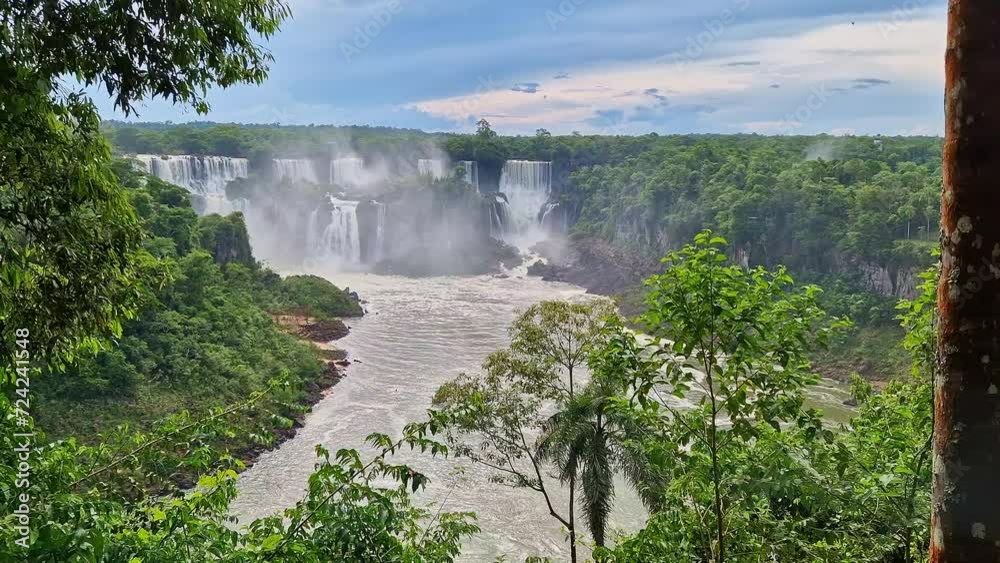 Iguazu Falls, the largest series of waterfalls of the world, located at ...