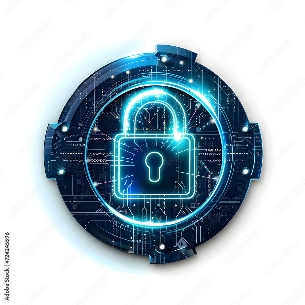 Cybersecurity risk assessment isolated on white background, realistic ...