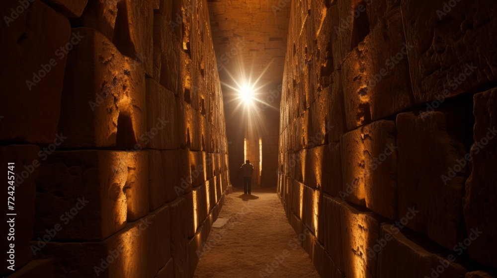 Inside the pyramids, an air of mystery surrounds the passageways and ...