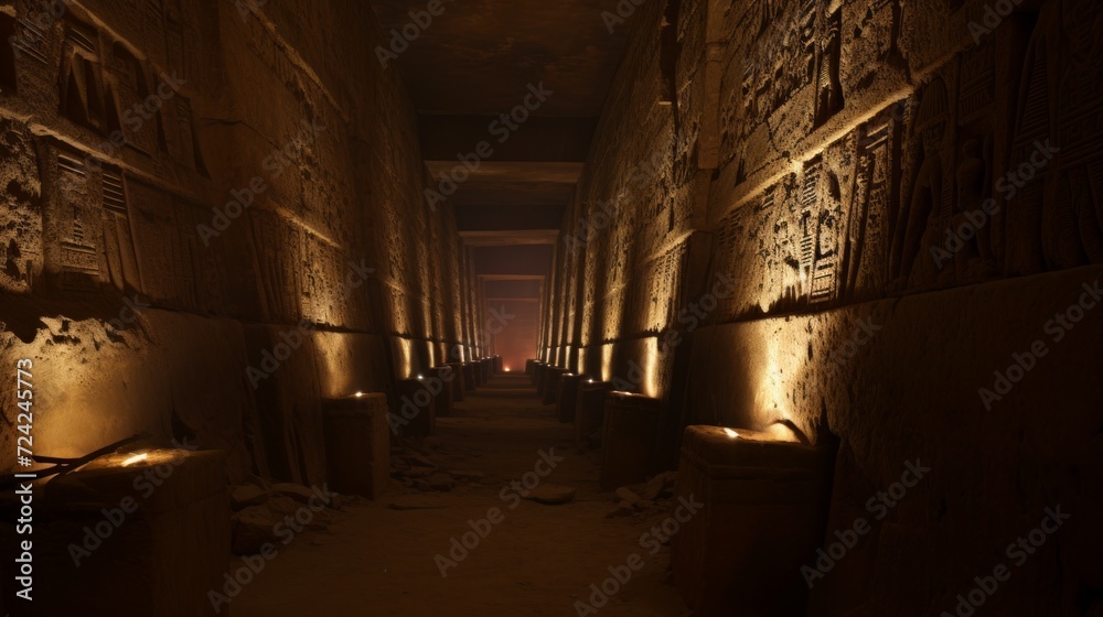 Inside the pyramids, an air of mystery surrounds the passageways and ...