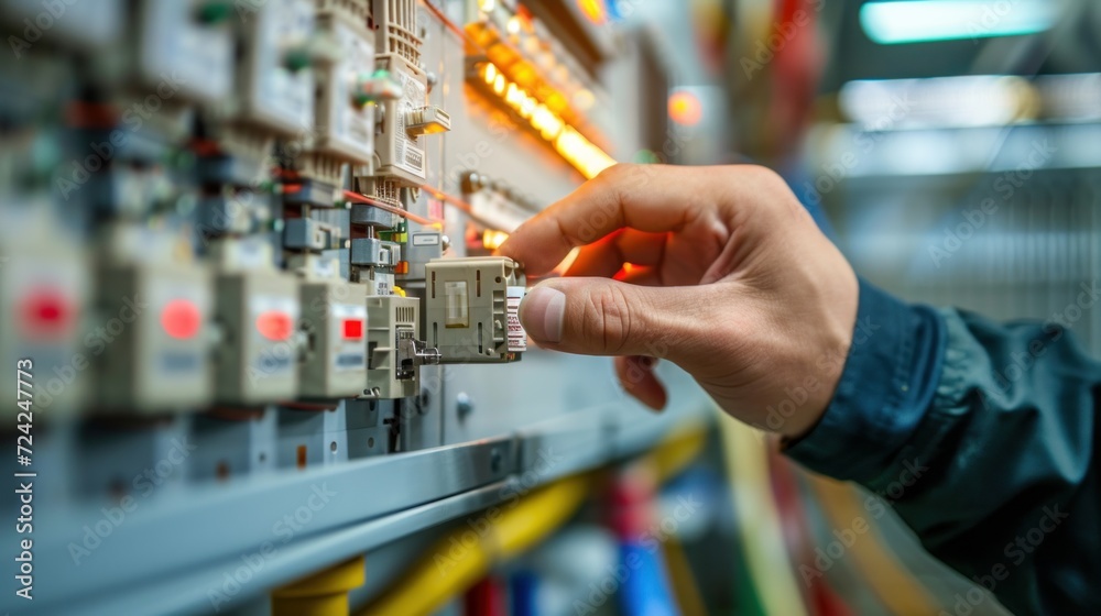 Turning on circuit breaker on control panel after it tripped due to ...