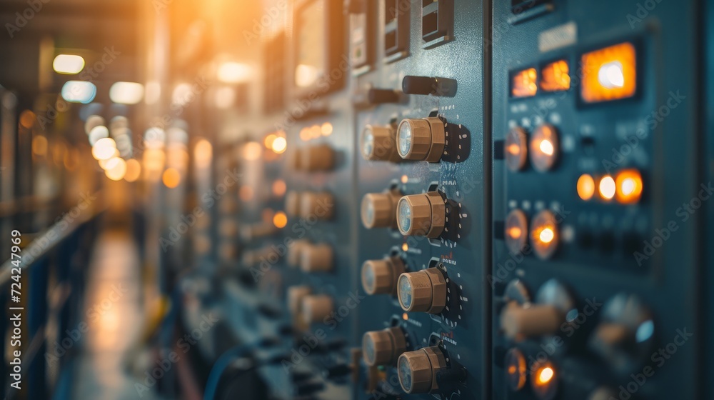 Vintage and blur tone of Electrical switchgear room,Industrial ...