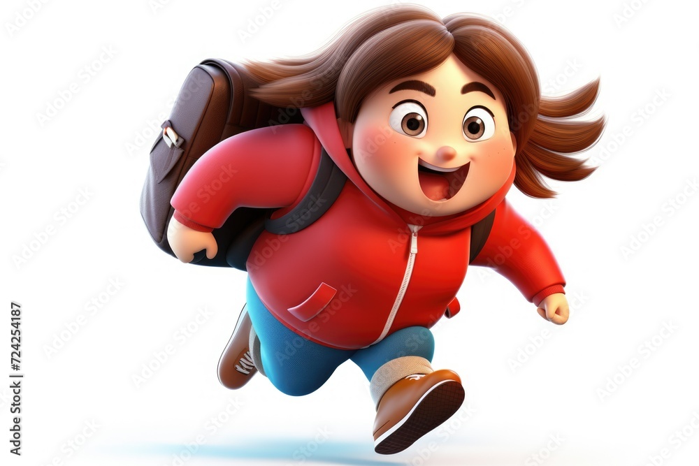 3D character female traveler with backpack. Vacation, Hiking, hiking ...