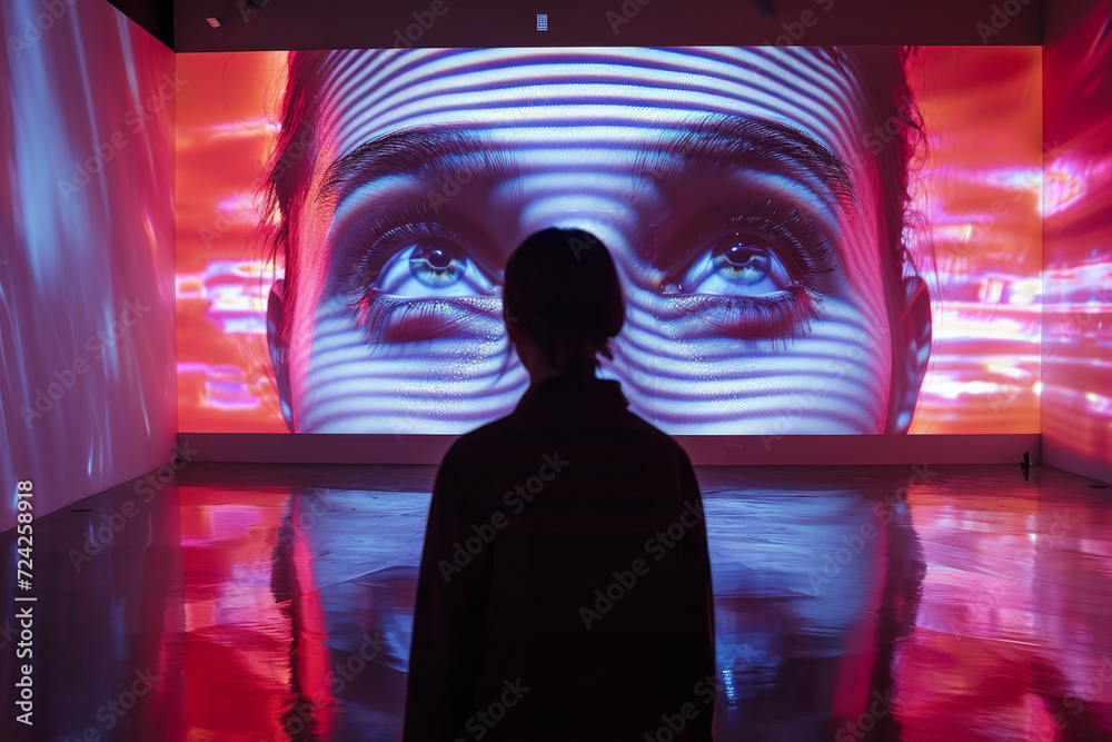 An interactive video installation where viewers' movements influence ...