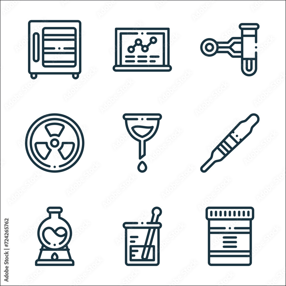 Vetor de laboratory line icons. linear set. quality vector line set ... Vetor de laboratory line icons. linear set. quality vector line set ...