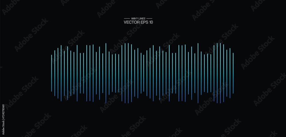 Abstract sound wave stripe lines colourful gradient blue green ...