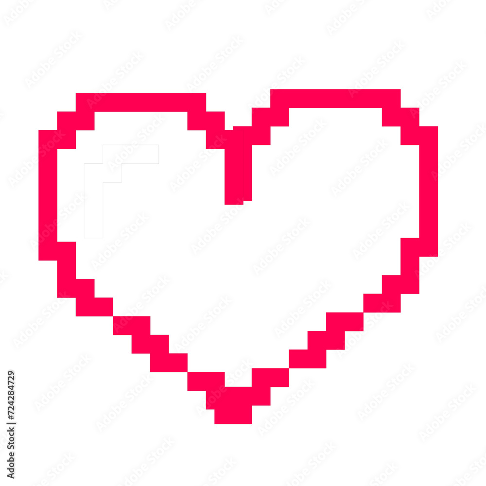 Pixel heart clipart, cute doodle Stock Illustration | Adobe Stock