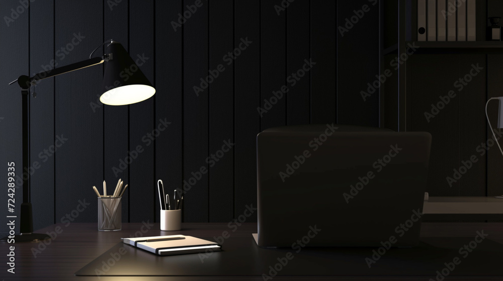 Desk background with blank computer screen. Workspace with mockup blank ...