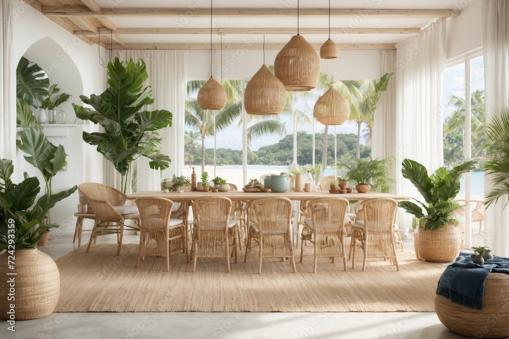 Tropical Boho Chic In this interior visualization, the Scandinavian ...