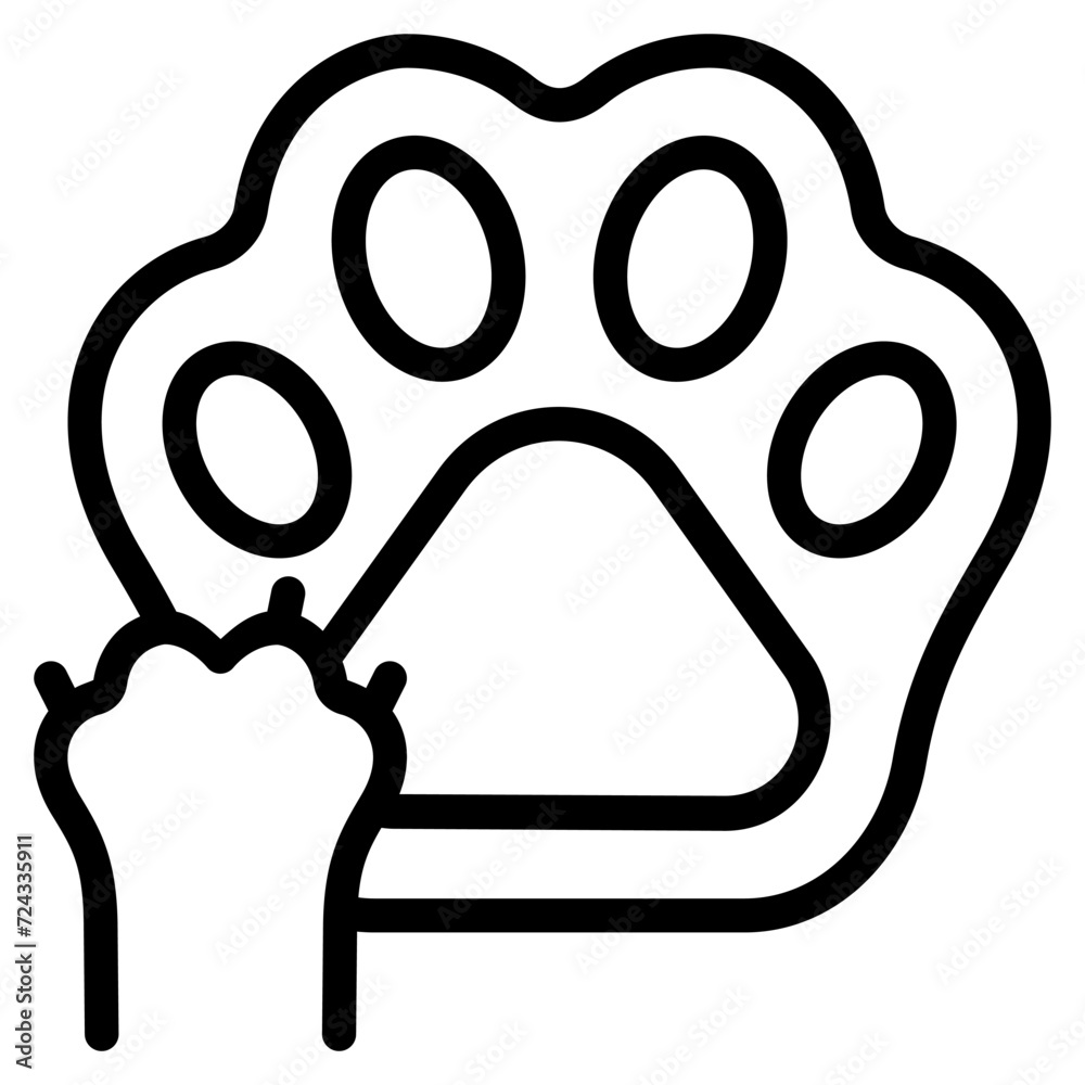 paw print icon with outline style. Suitable for website design, logo ...