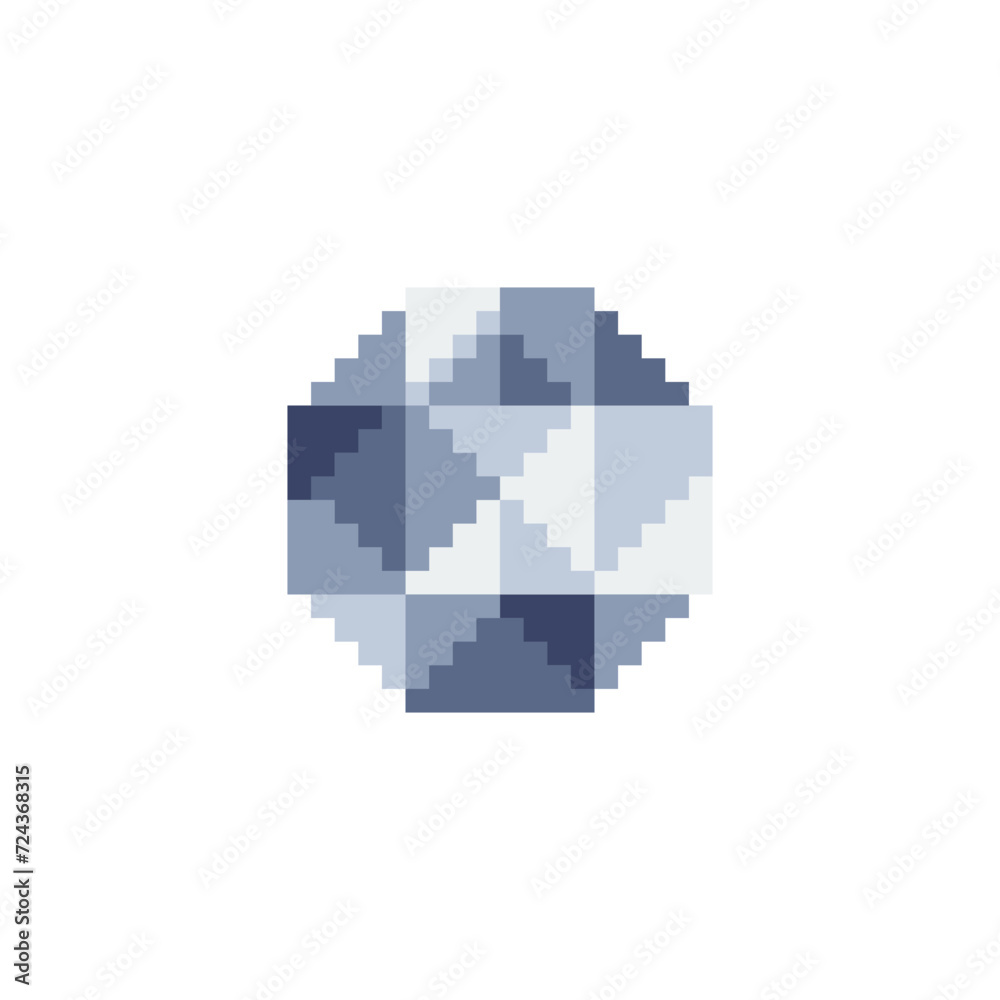 Diamond icon. Pixel art style. Precious stone. Knitting design. Jewelry ...