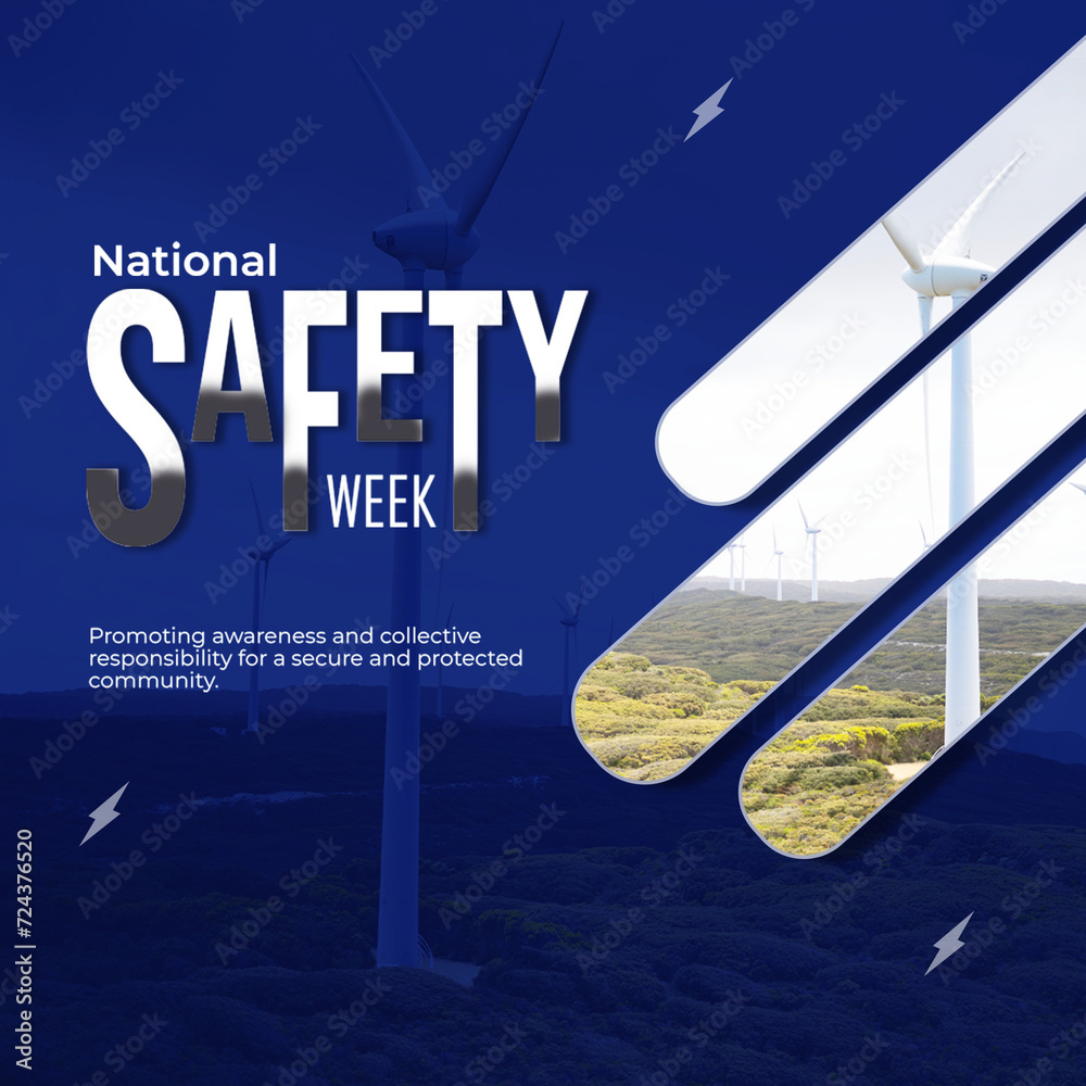 Safety Week Poster - Blue Background: Advocate for Safety Week with ...