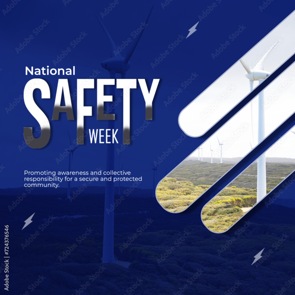 Safety Week Poster - Blue Background: Advocate for Safety Week with ...