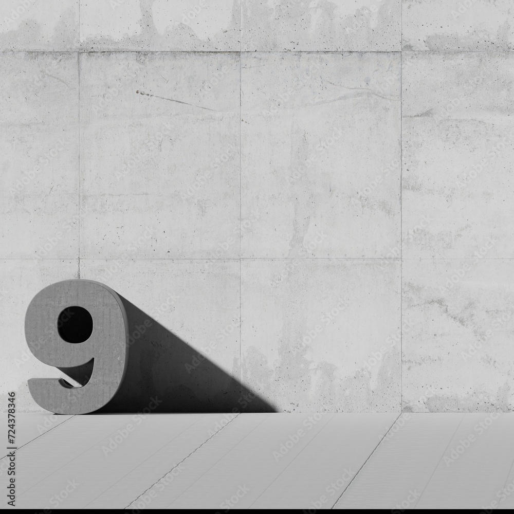 Number Nine 9 9th Ninth Floor Font Character Sign Symbol Digit Made of ...