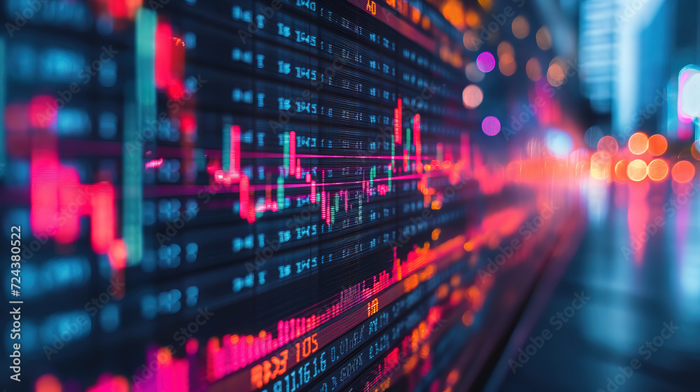 Stock market growth charts graphs 3d futuristic finance economy ...