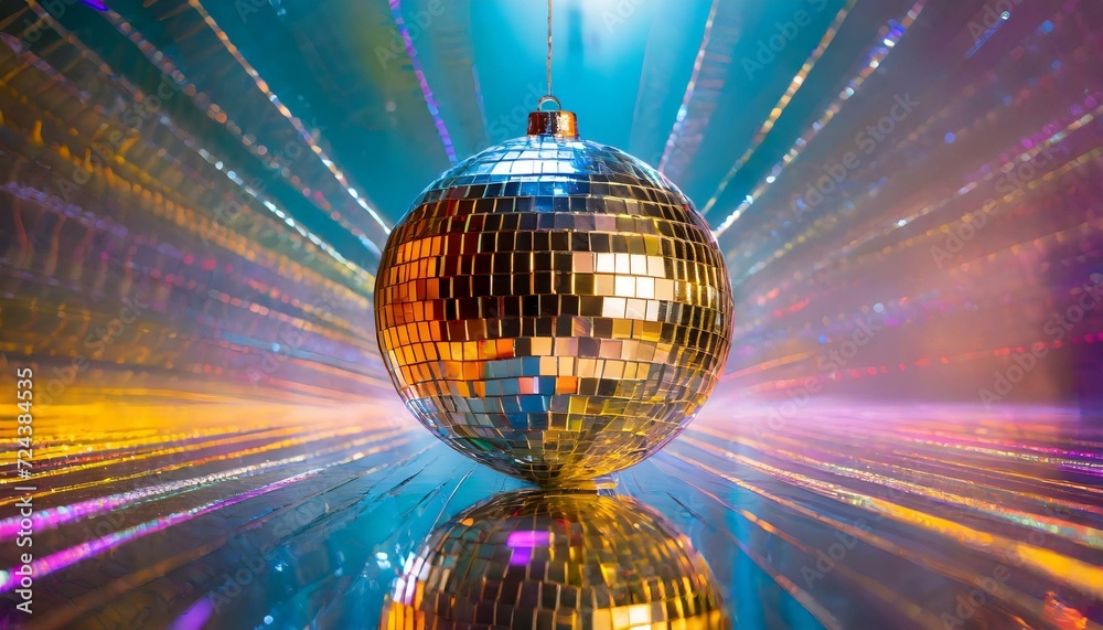 disco ball, vibrant and energetic graphic featuring a disco ball in ...