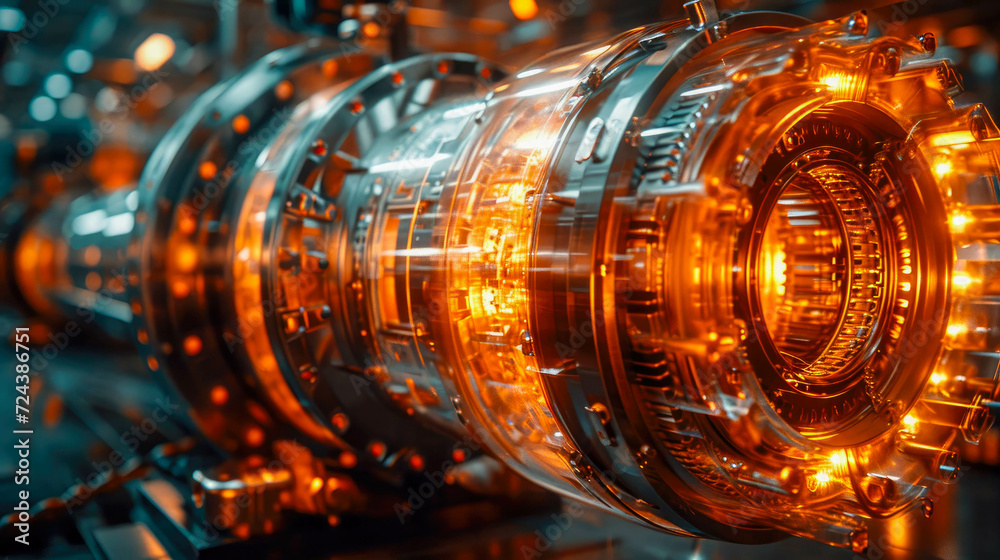 Industrial high tech transparent glowing translucent energy shell and ...