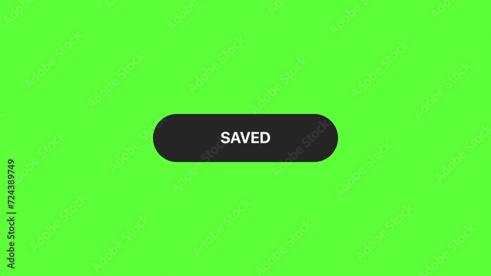4K motion graphics animation of save change button on chroma key green ...
