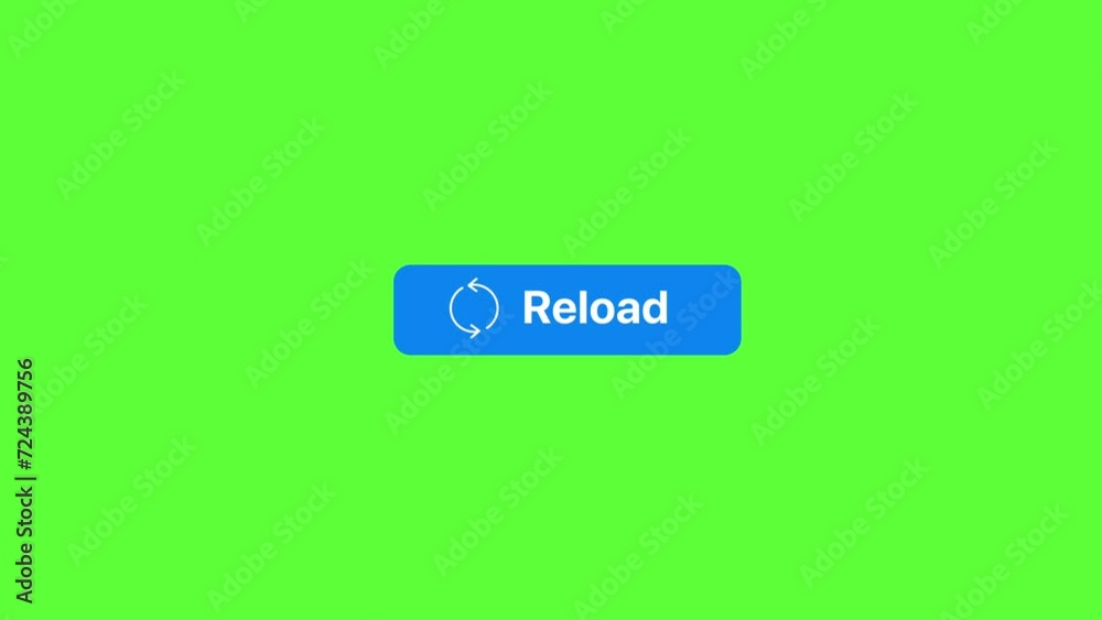 4K motion graphics animation of reload button on chroma key green ...