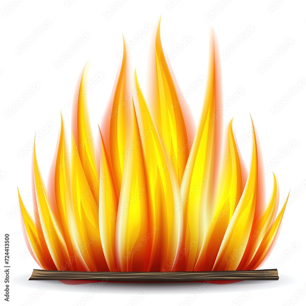 Cartoon illustration of bonfire isolated on white background. Wood fire ...