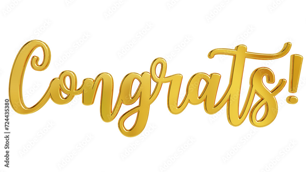 Congrats hand lettering 3d in gold, congrats typography, calligraphy ...