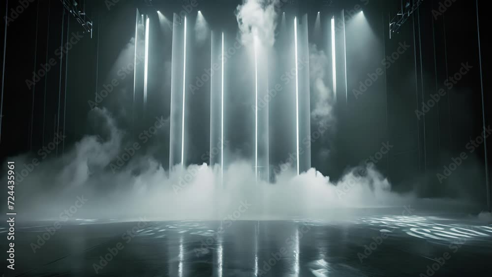 Vidéo Stock Dramatic Fog Effects on Stage The concert stage becomes a ...