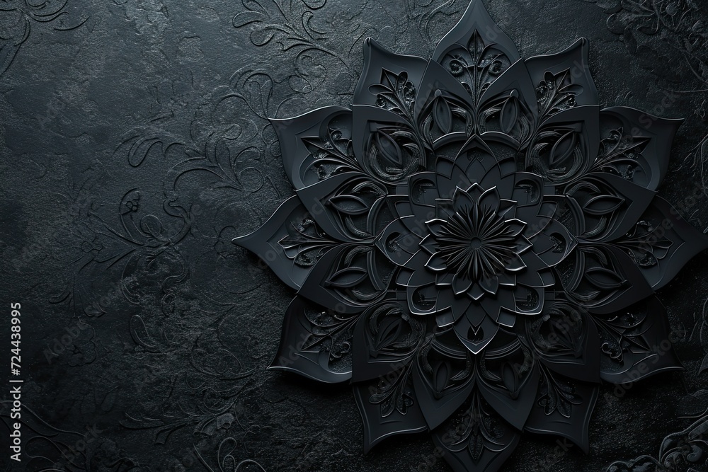 Black desktop wallpaper background with islamic elegant light ornament ...