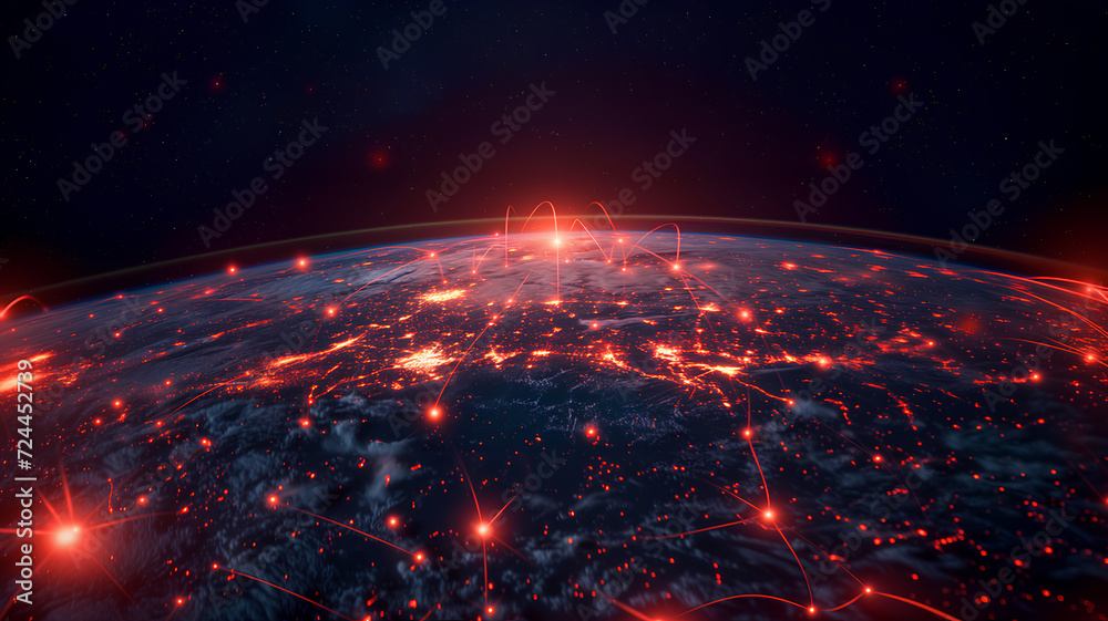 Digital concept of a global heatmap showcasing data distribution and ...