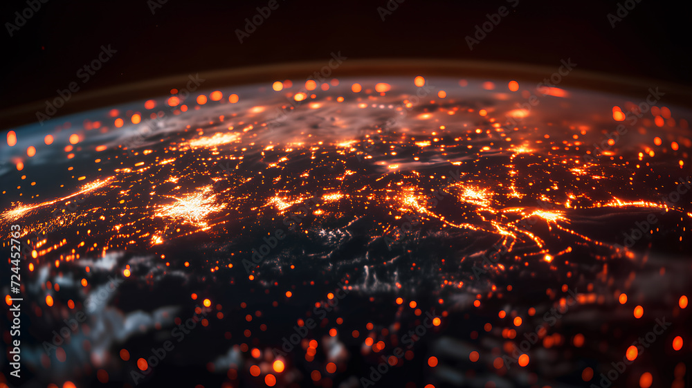 Digital concept of a global heatmap showcasing data distribution and ...