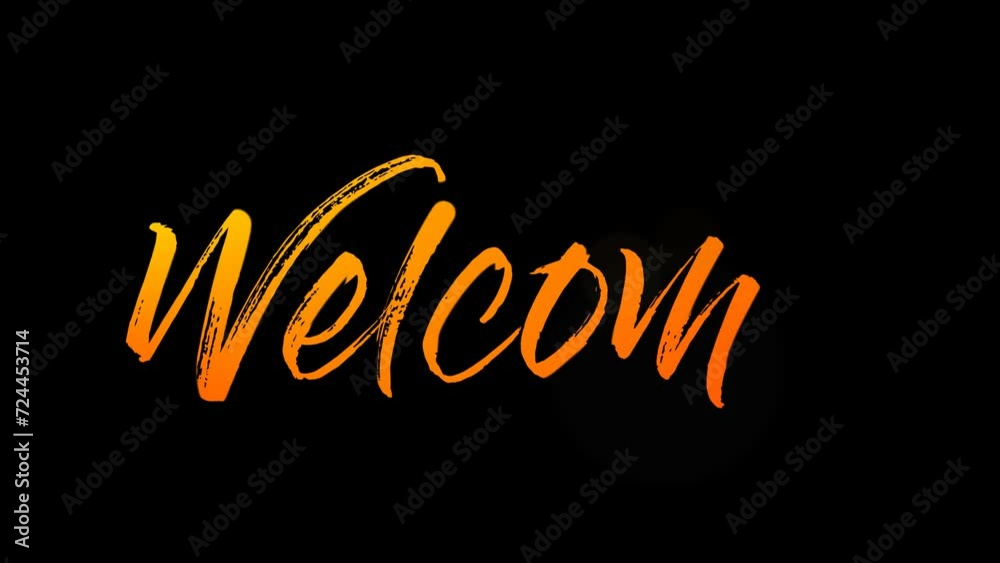 Vidéo Stock Welcome animation on black screen background , perfect for ...