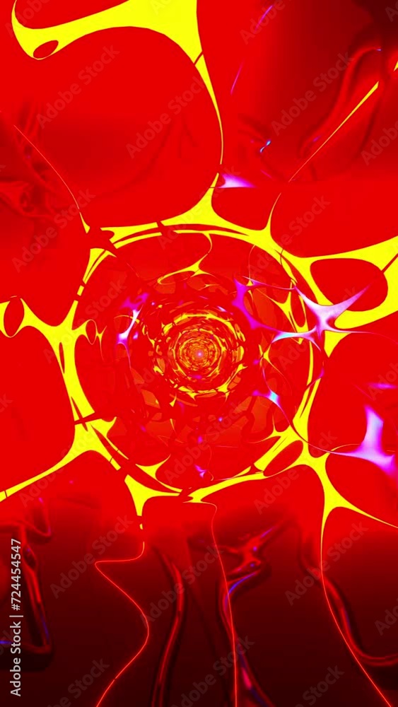 Vertical Infinity tunnel of neon RGB plexuses. Dj visuals effects ...