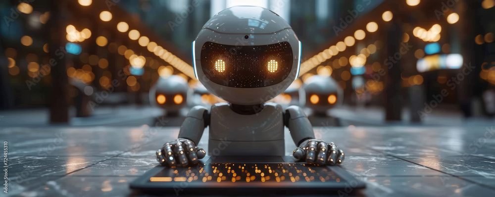 Digital bot using laptop AI chatbot automatic answering, System ...