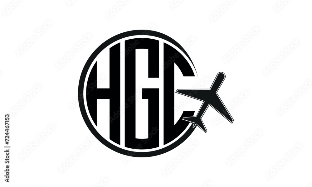 HGC three initial letter circle tour & travel agency logo design vector ...