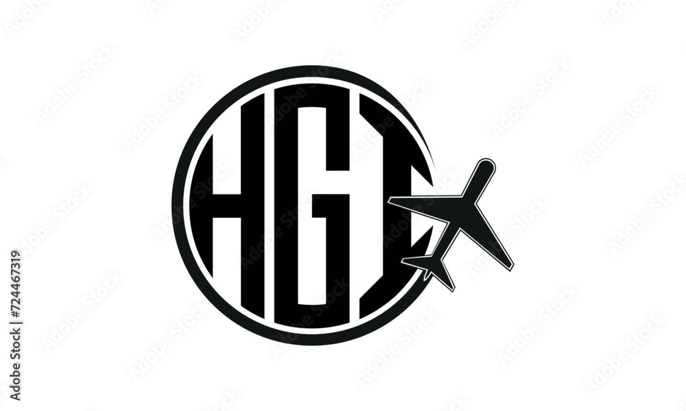 HGI three initial letter circle tour & travel agency logo design vector ...