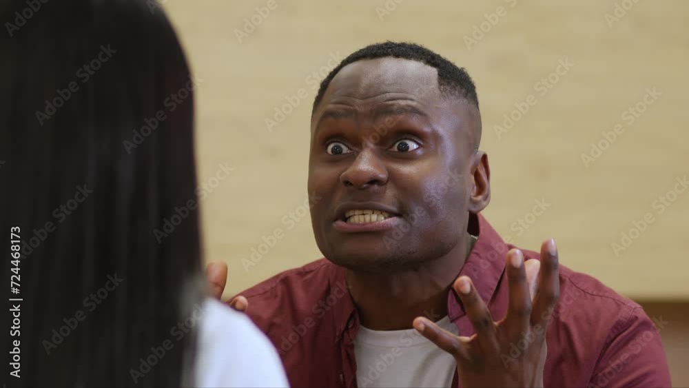 Vidéo Stock Slow motion footage of a screaming hysterical man, a ...